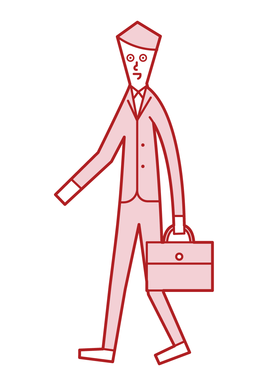 歩く人（男性）のイラスト – フリーイラスト素材集 KuKuKeKe