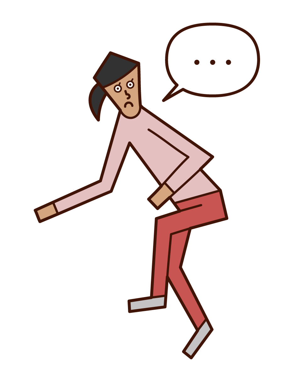 Illustration of a woman who moves quietly | free illustration materials ...