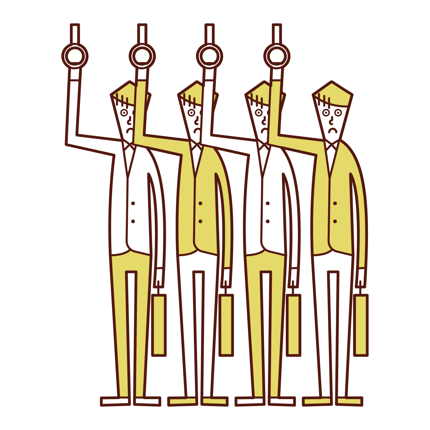 満員電車に乗る人のイラスト | KuKuKeKe（ククケケ）