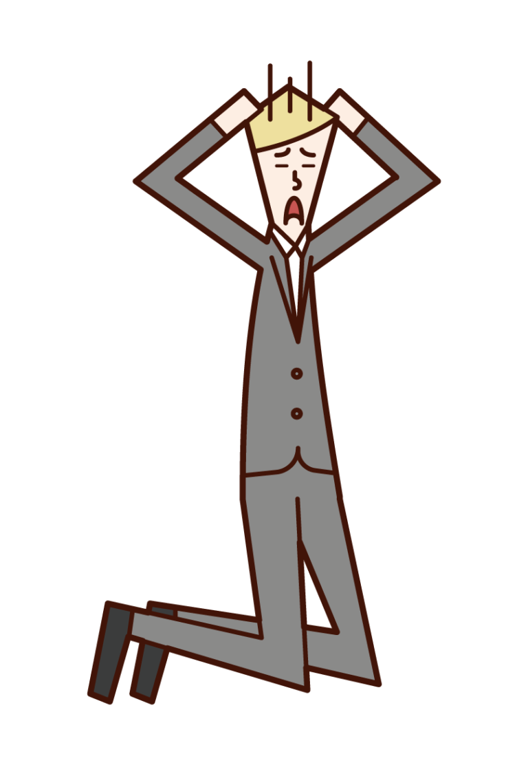 絶望する人（男性）のイラスト – フリーイラスト素材集 KuKuKeKe