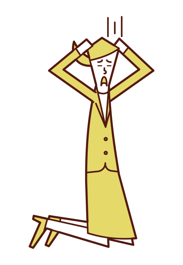 絶望する人（女性）のイラスト – フリーイラスト素材集 KuKuKeKe