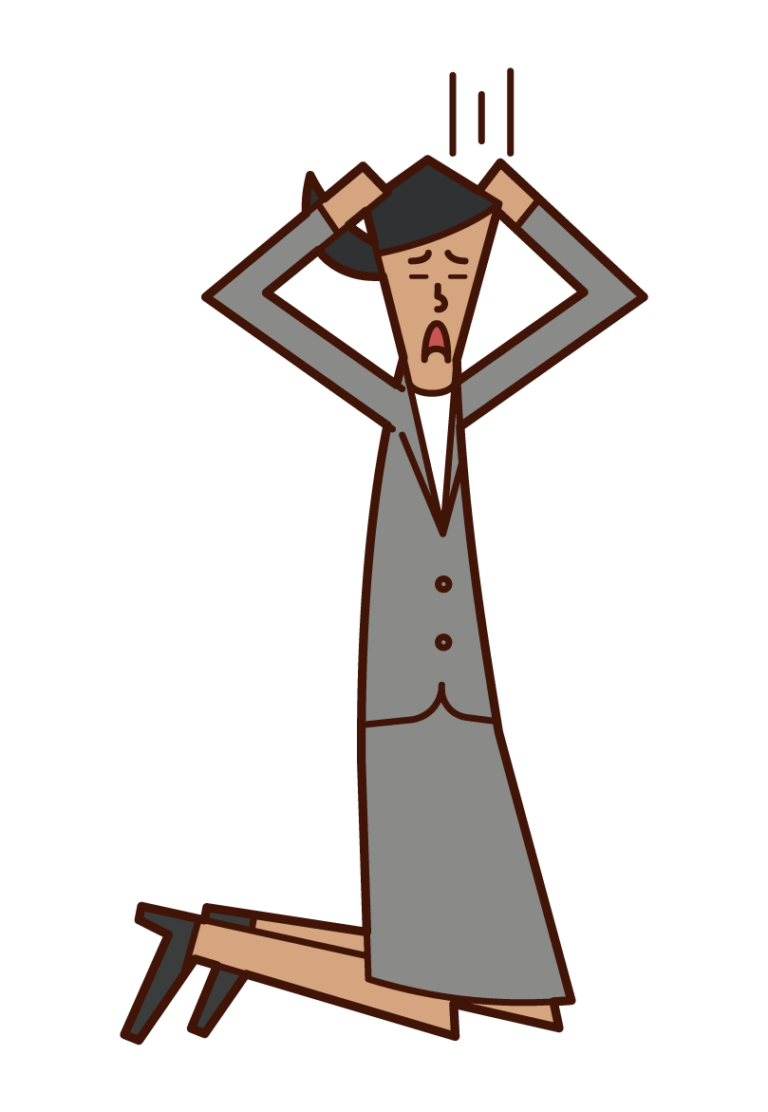 絶望する人（女性）のイラスト – フリーイラスト素材集 KuKuKeKe