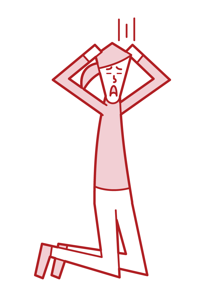 絶望する人（女性）のイラスト – フリーイラスト素材集 KuKuKeKe