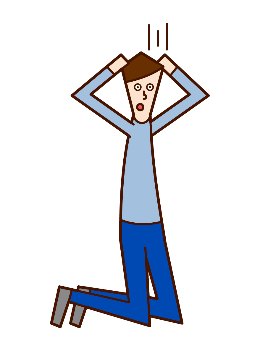 絶望する人（男性）のイラスト | KuKuKeKe（ククケケ）