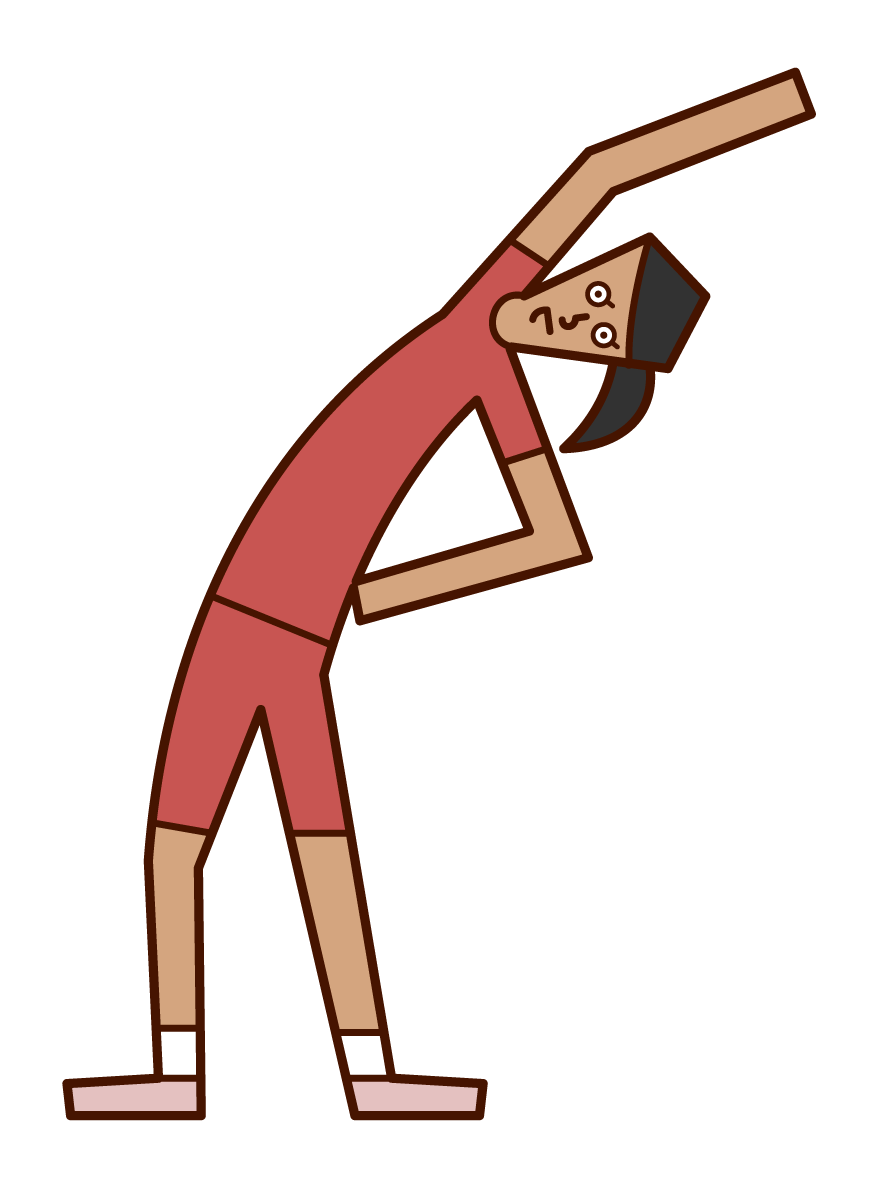 Illustration of a woman doing preparatory exercises | フリーイラスト素材 ...