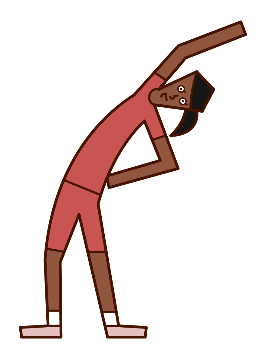 Illustration of a woman doing preparatory exercises | フリーイラスト素材 ...