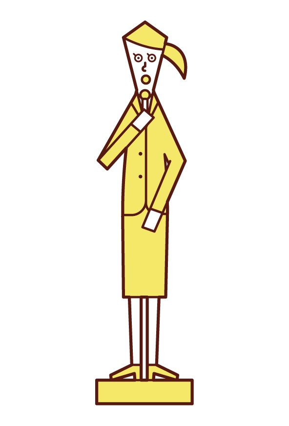 演説をする人（女性）のイラスト – フリーイラスト素材集 KuKuKeKe