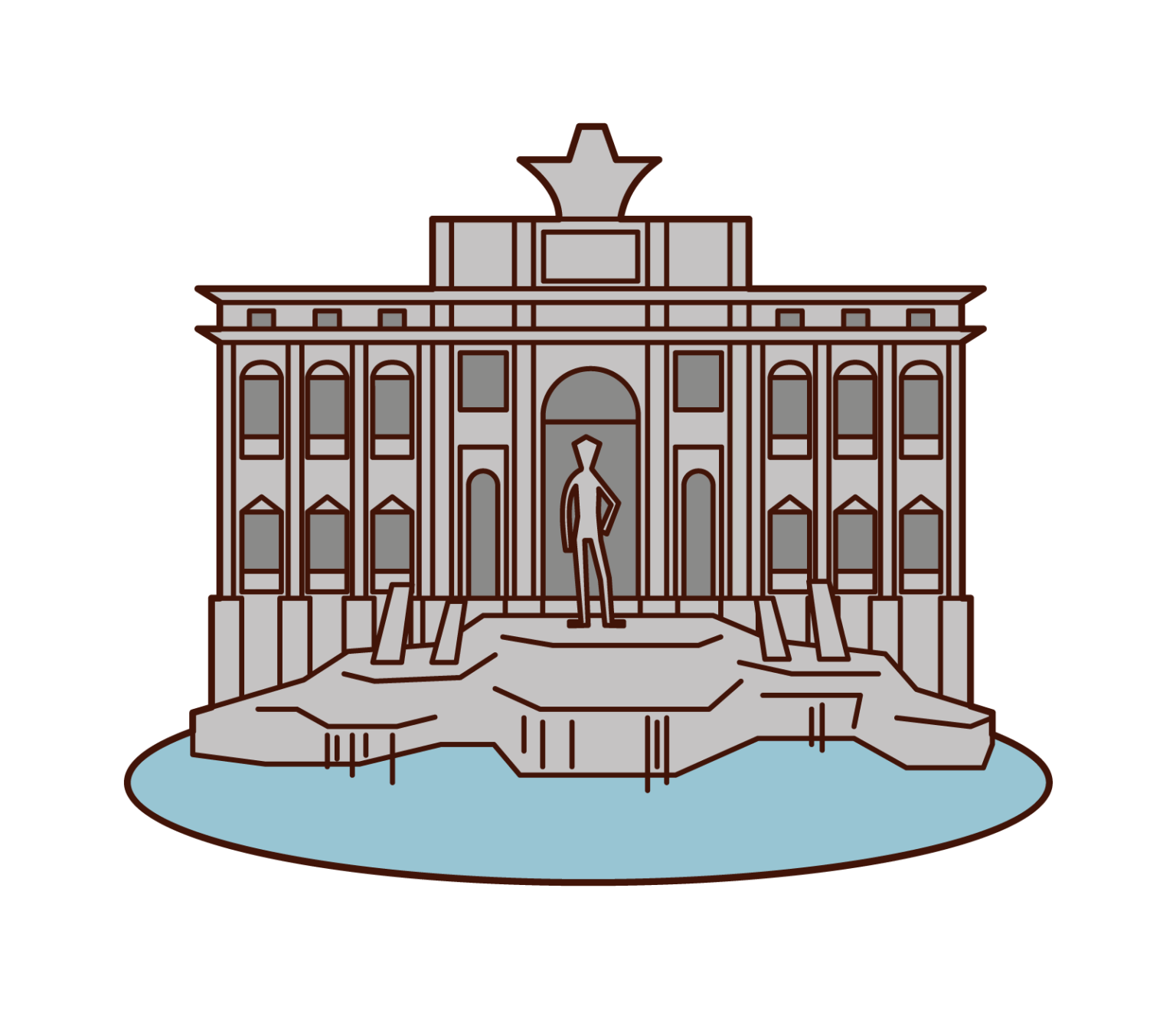 トレヴィの泉のイラスト – フリーイラスト素材集 KuKuKeKe