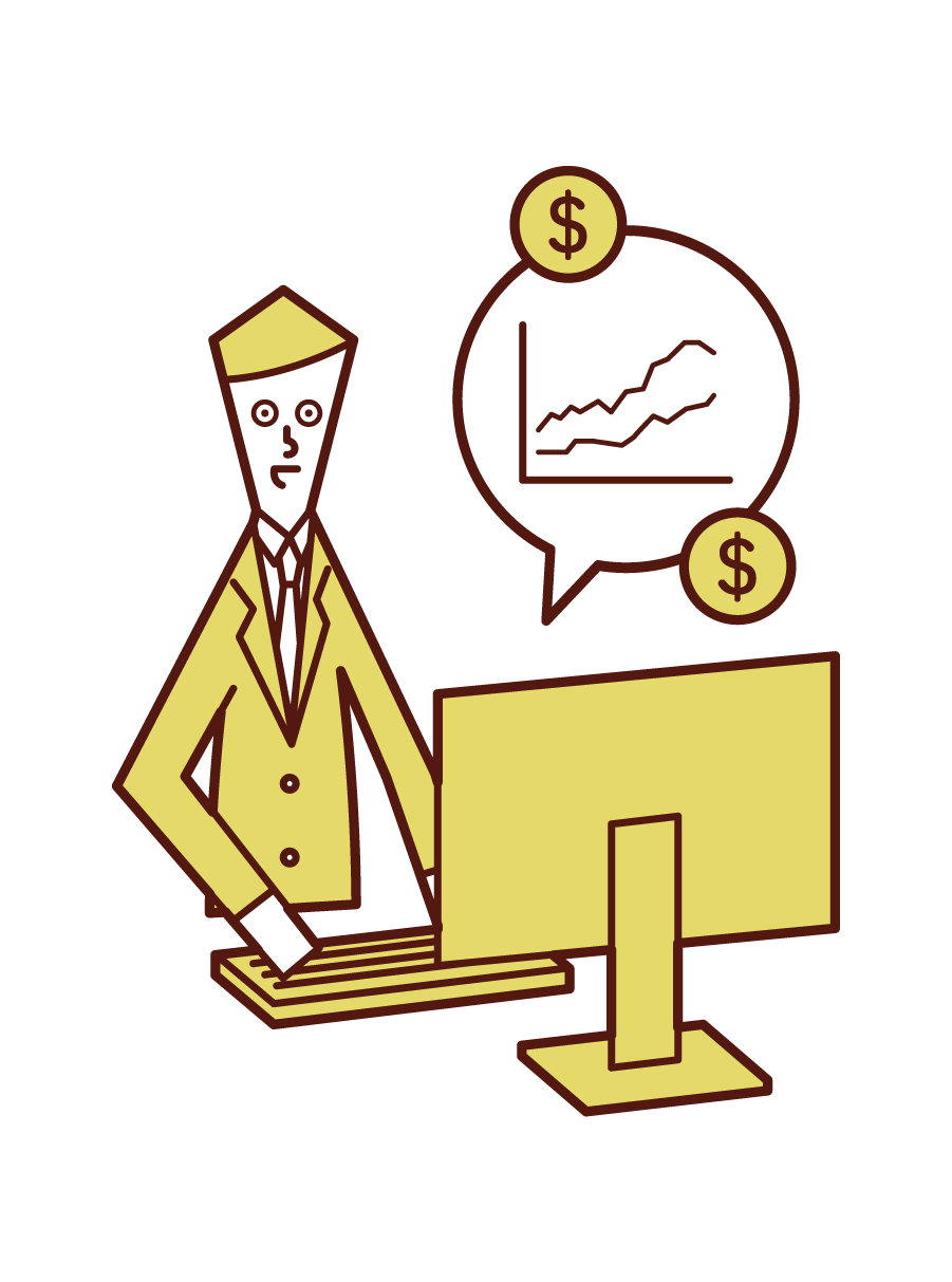 Illustration of Day Trader (man) – Free illustrations KuKuKeKe