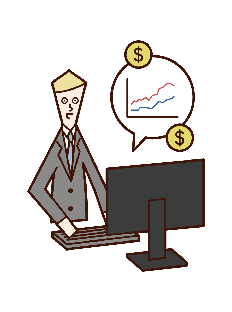 Illustration of Day Trader (man) – Free illustrations KuKuKeKe