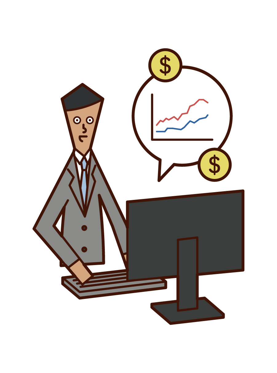 Illustration of Day Trader (man) – Free illustrations KuKuKeKe