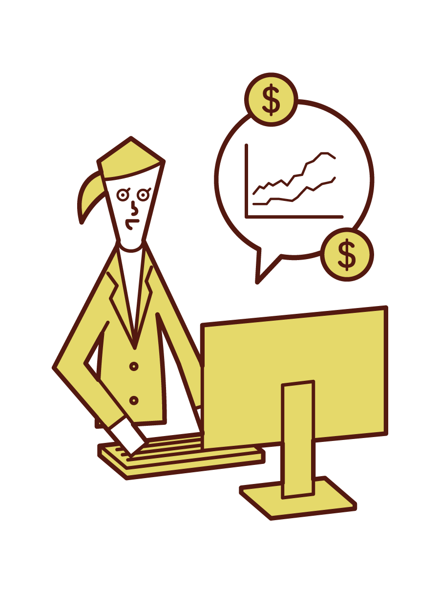 Illustration of Day Trader (woman) – Free illustrations KuKuKeKe