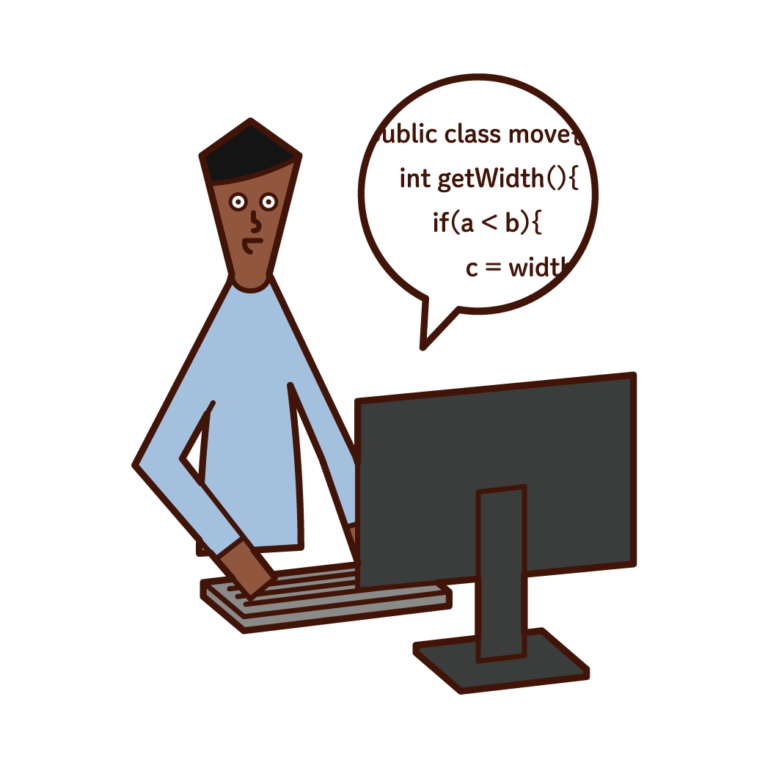 프로그래머 및 It 엔지니어의 일러스트 남성 무료 일러스트 소재 Kukukeke쿠쿠케케