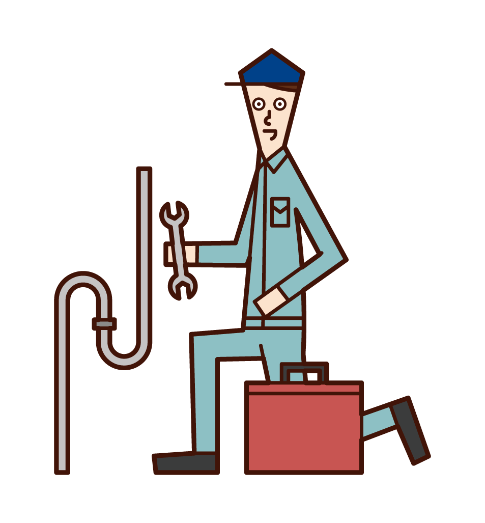 Illustration of a plumber (man) | フリーイラスト素材 KuKuKeKe（ククケケ）