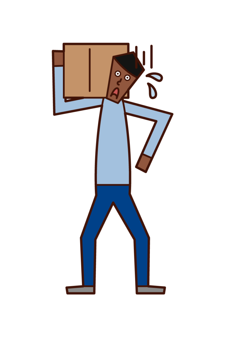 Illustration of a man carrying heavy baggage – Free illustrations KuKuKeKe