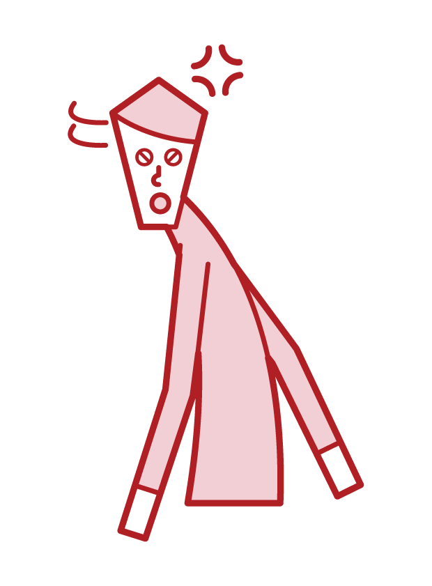 Illustration of a man turning around in anger – KuKuKeKe
