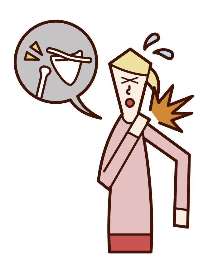 Illustration of dislocation (woman) | フリーイラスト素材 KuKuKeKe（ククケケ）