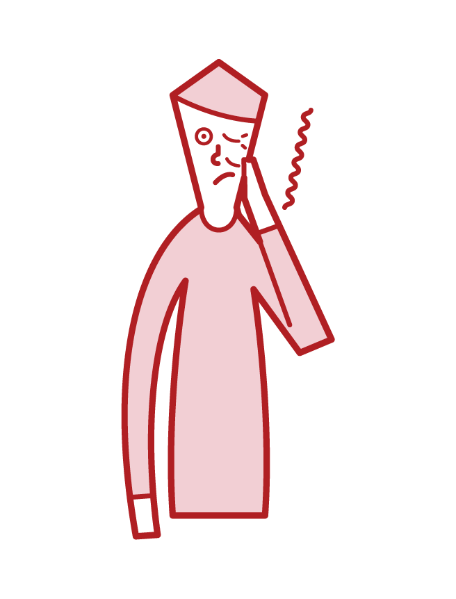 Illustration of facial spasms and tics (man) – Free illustrations KuKuKeKe