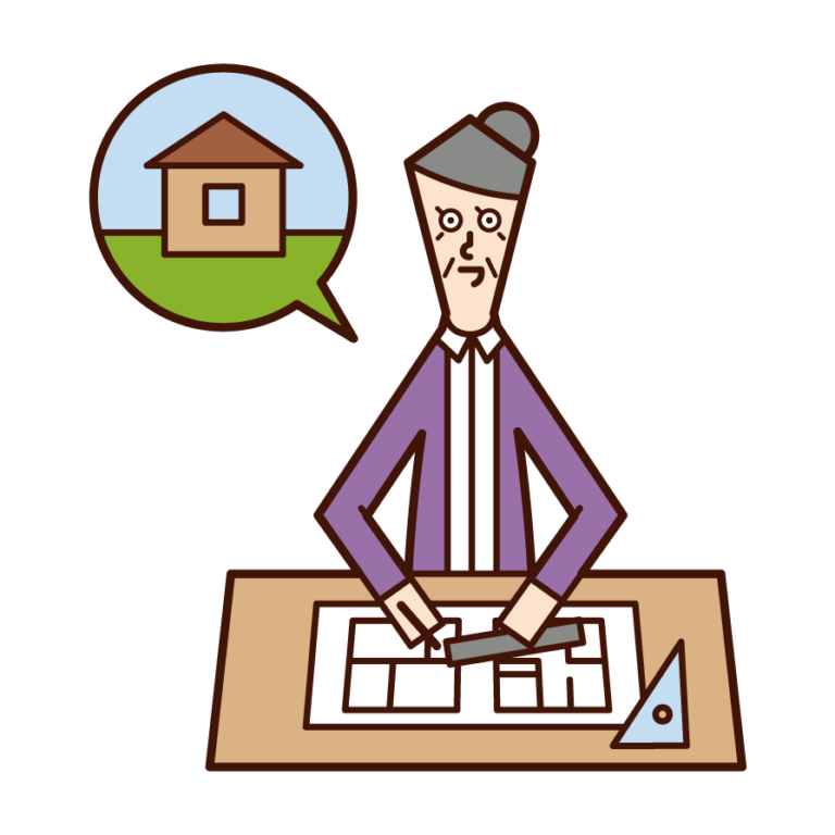 일러스트 건축가 및 건설 현장 책임자여성 무료 일러스트 소재집 Kukukeke