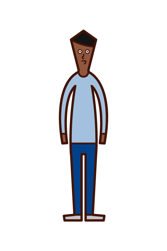 Illustration of an upright child (boy) – Free illustrations KuKuKeKe