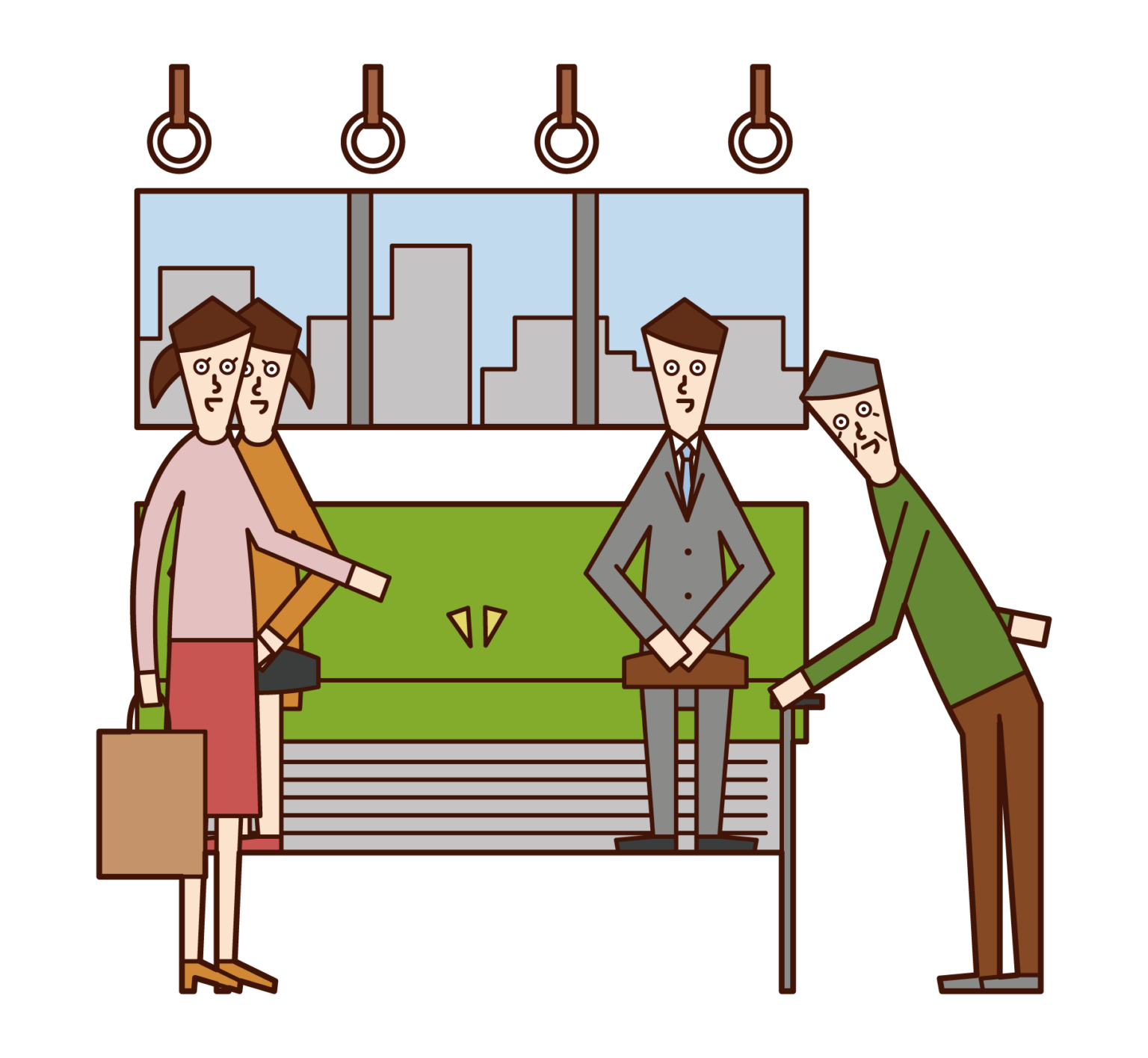 譲り合い – フリーイラスト素材集 KuKuKeKe