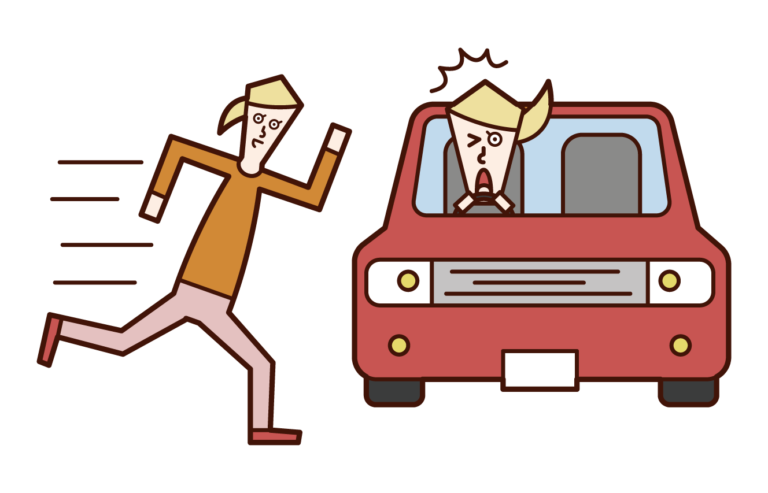 Illustration of a child (girl) jumping out in front of a car – Free ...