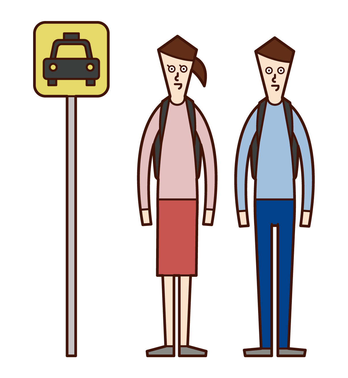 Illustration Of People Waiting For A Taxi At A Taxi Station Free Illustration Of People Waiting For A Taxi At A Taxi Station Free